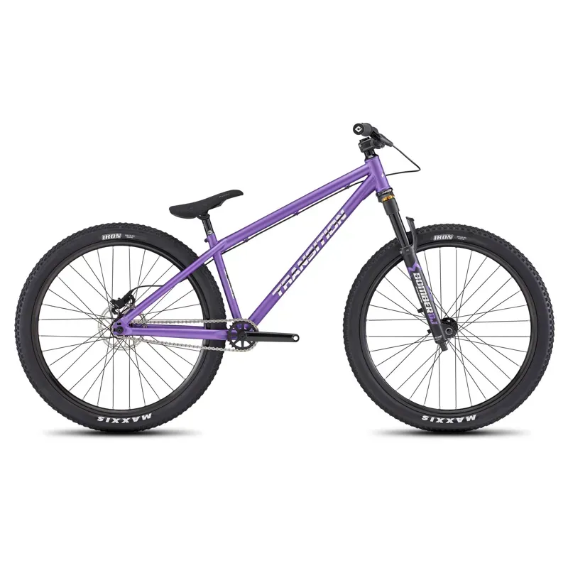 Transition PBJ Steel Hardtail Mountain Bike in Purple/Chrome